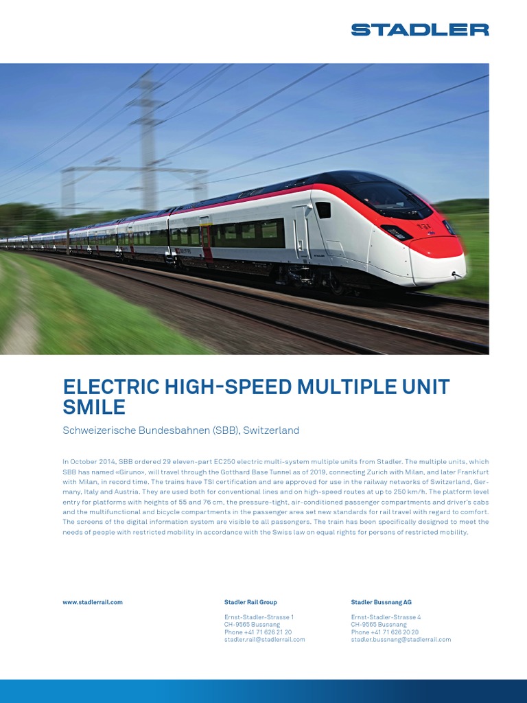 Connecting Countries at Record Speed: Stadler's New EC250 Electric ...