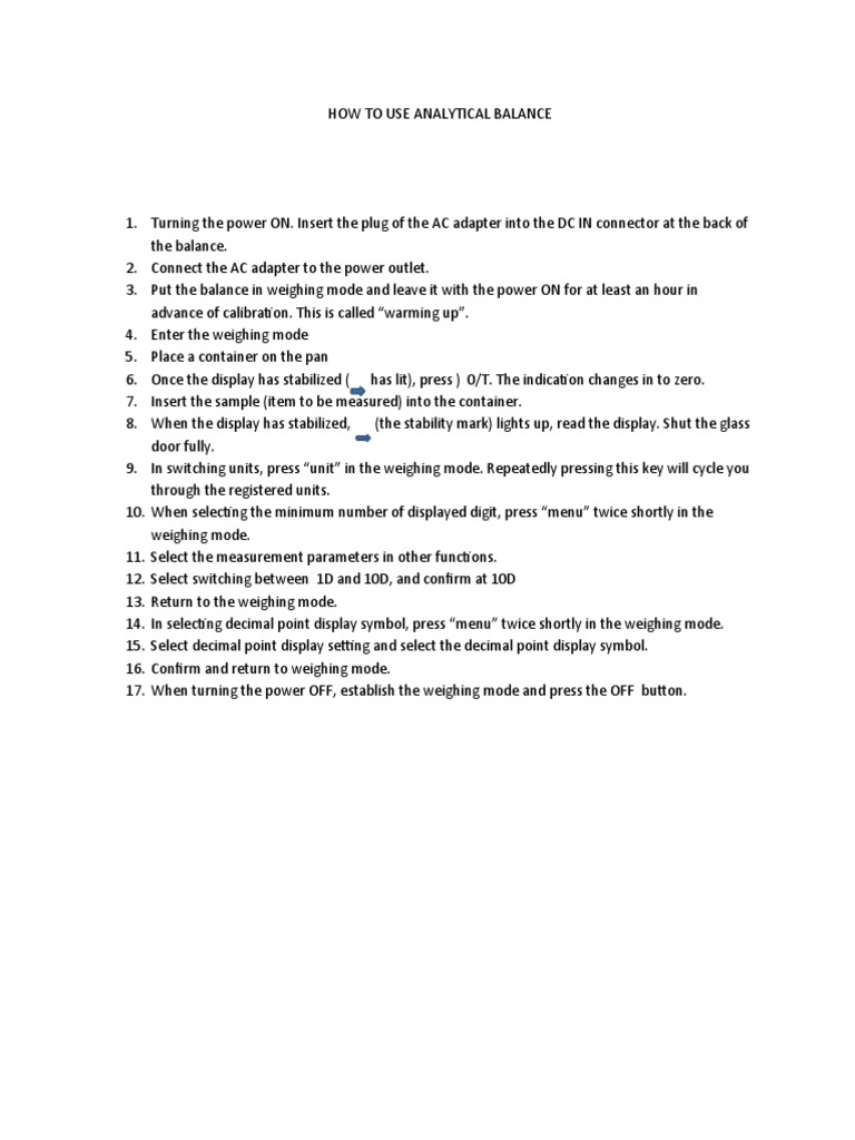 How To Use Analytical Balance | PDF