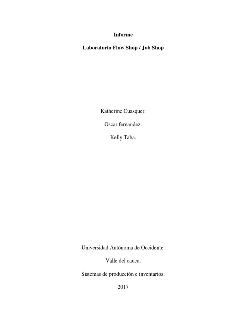 Análisis de Flow Shop y Job Shop | PDF | Logística | Informática y ...