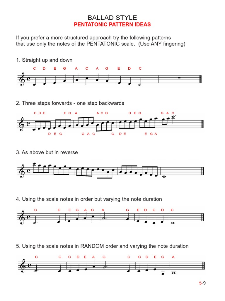 Ballad Style: Pentatonic Pattern Ideas | PDF