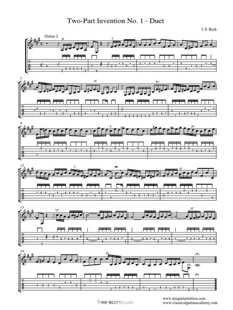 Two-Part Invention No. 1 - Duet: Guitar 2 | PDF