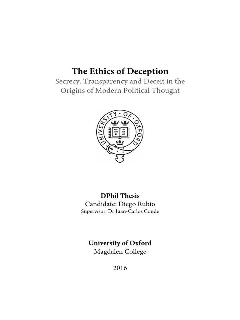 The Ethics of Deception - Diego Rubio PDF | PDF | Deception | Political ...