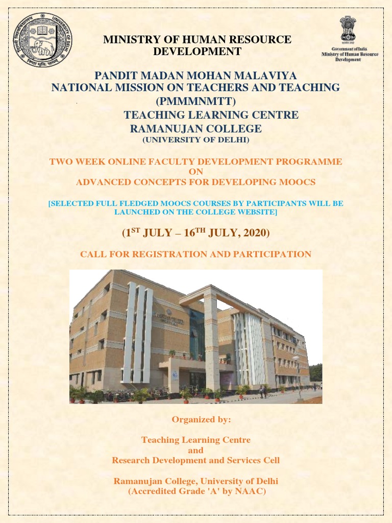 Two Week FDP Brochure July 2020 | PDF | Massive Open Online Course | Behavior Modification