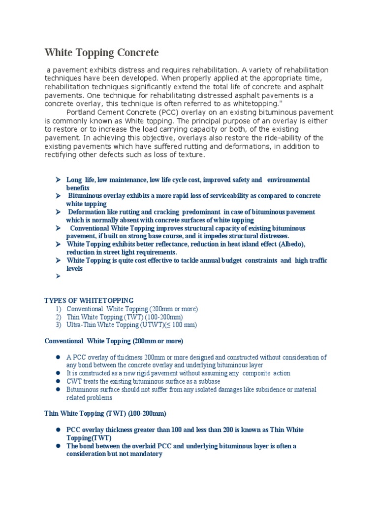 White Topping | PDF | Road Surface | Road
