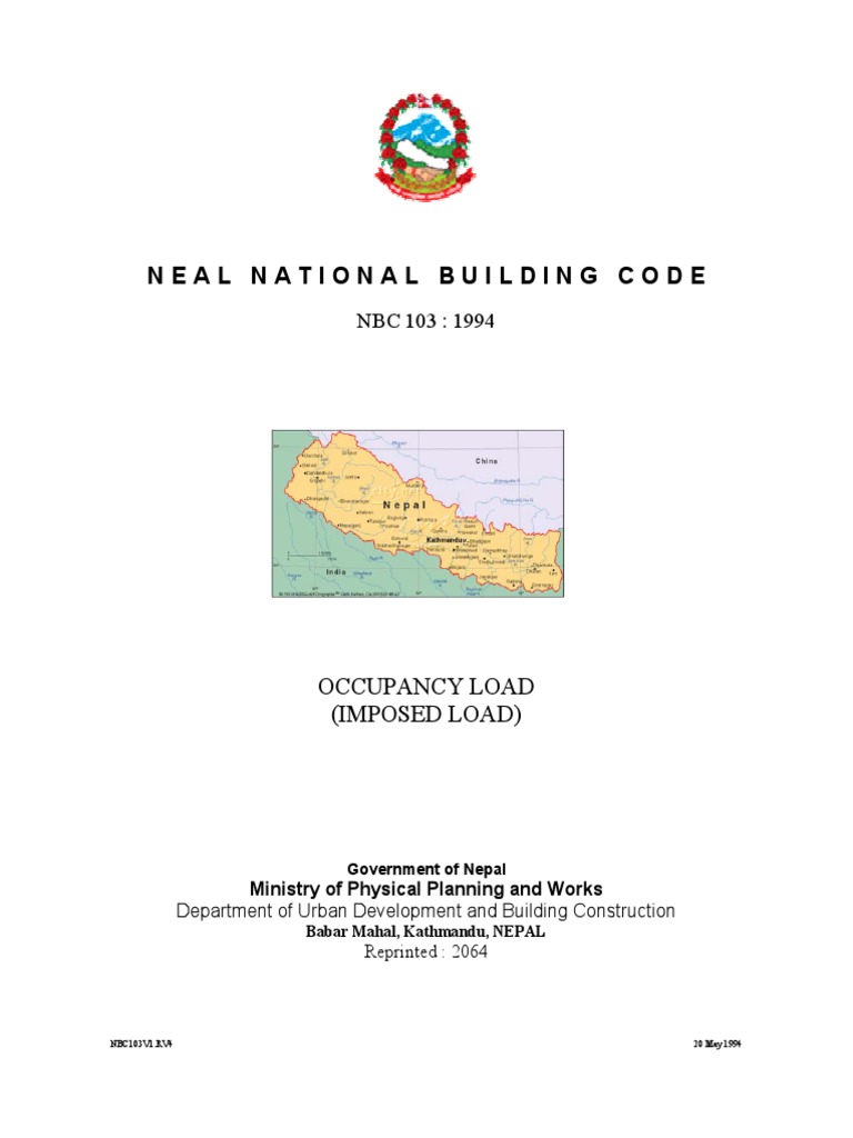 NBC103-1994 Occupancy Load (Imposed Load) | PDF | Nepal | Business