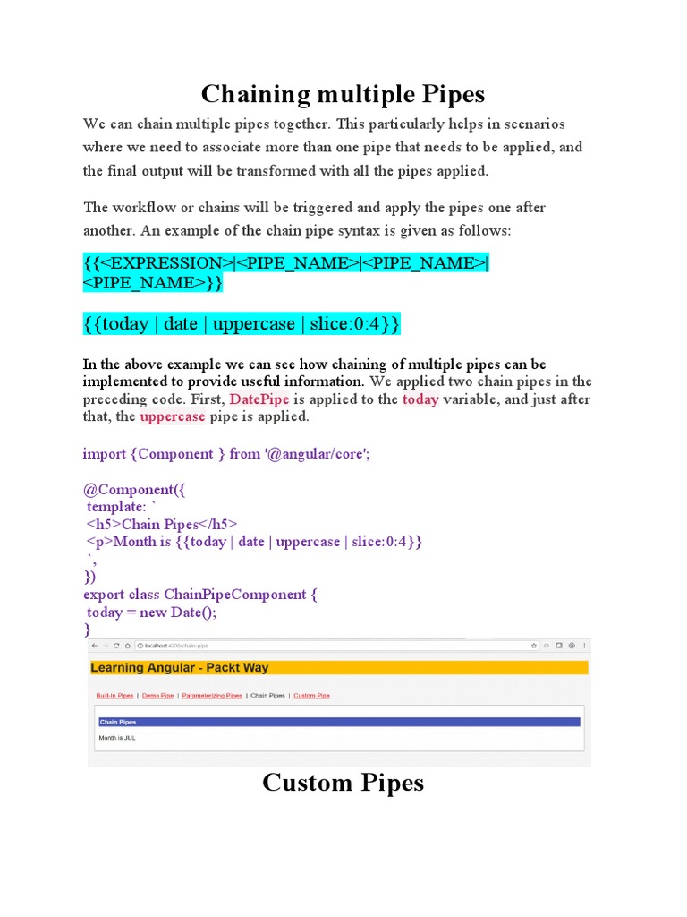 Chaining Multiple Pipes: ( (Today - Date - Uppercase - Slice:0:4) ) | PDF | Parameter (Computer ...