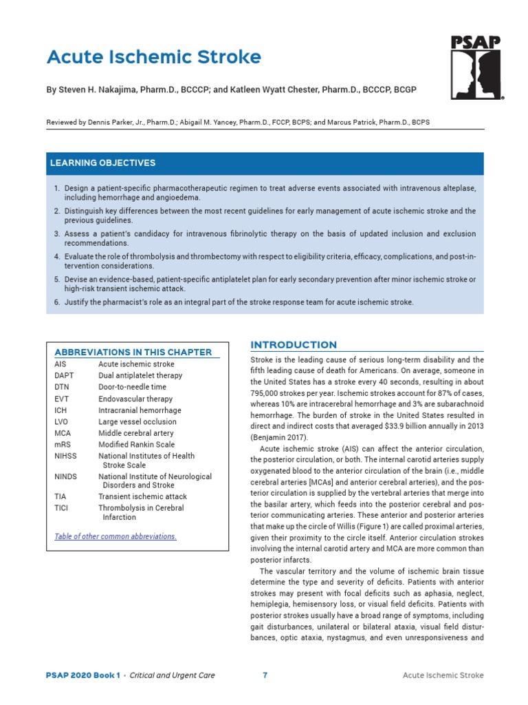 Acute Ischemic Stroke Management Guide | PDF | Stroke | Ischemia