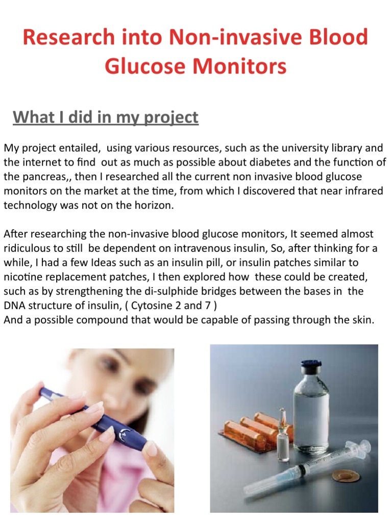 Research Into Non-Invasive Blood Glucose Monitors: What I Did in My ...