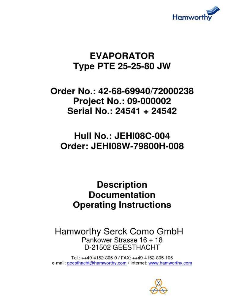 Evaporator Hamworthy | PDF