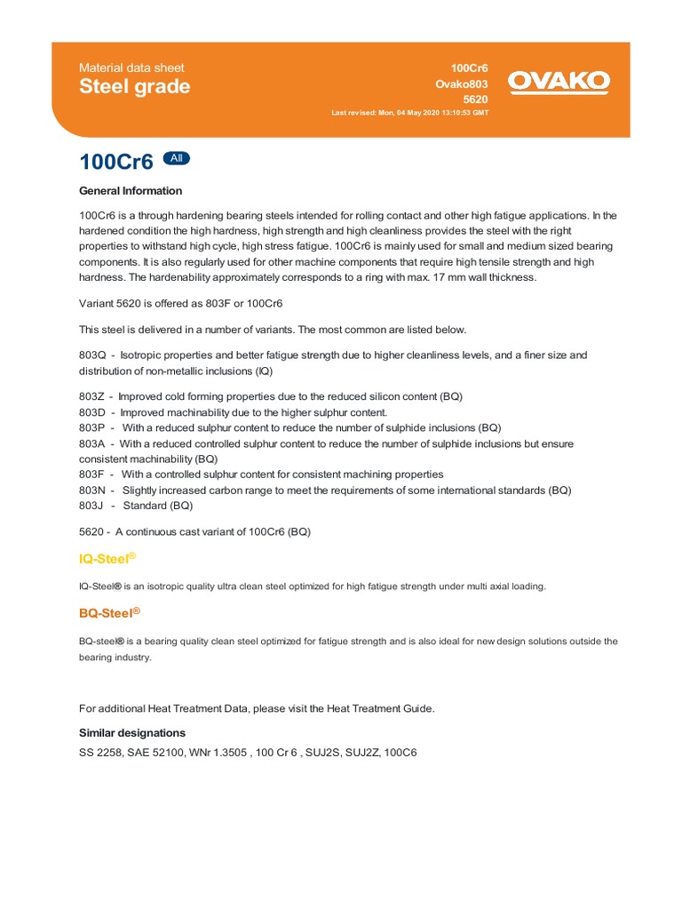 Steel Grade: Material Data Sheet | PDF | Strength Of Materials | Steel