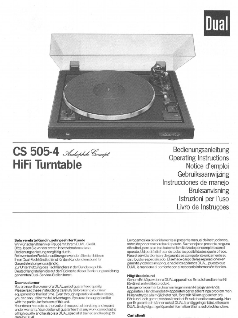 DUAL CS-505-4 Owner Manual | PDF