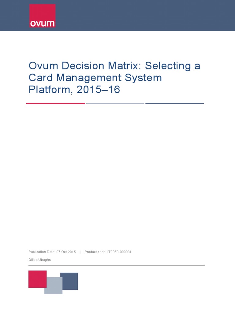 Ovum Selecting A Card Management System | PDF | Service Oriented ...