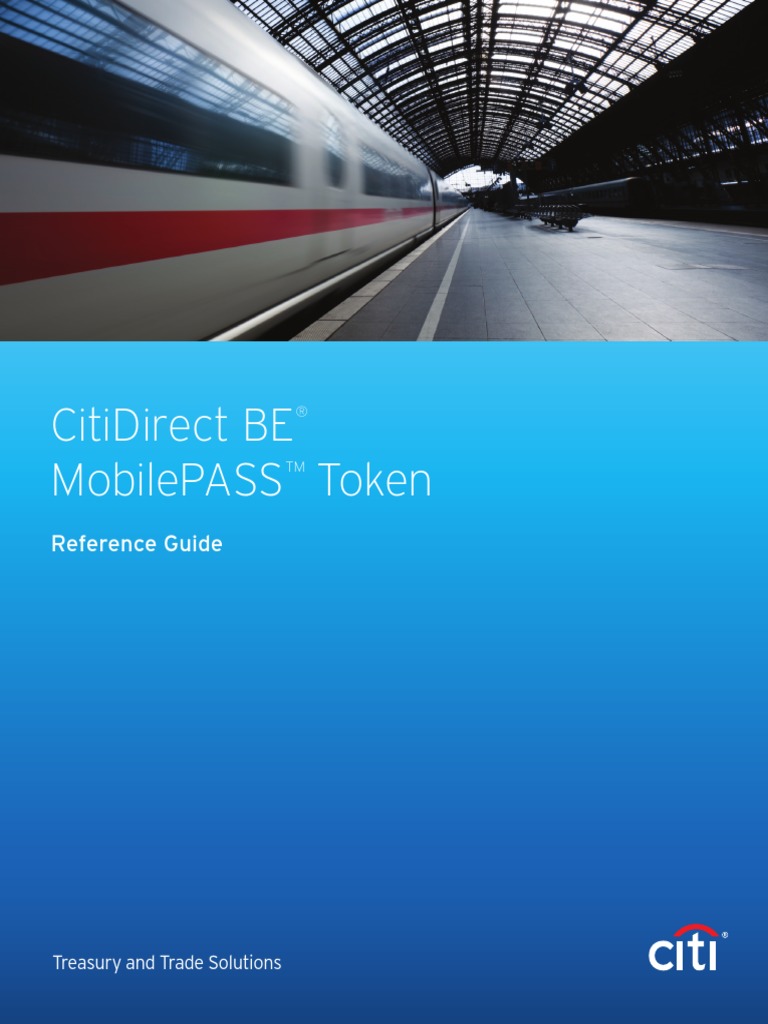 Citidirect Be Mobilepass Token: Reference Guide | PDF | Mobile App | Login