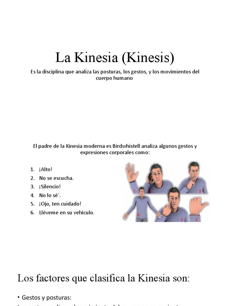 La Kinesia (Kinesis) | PDF | Comunicación no verbal | Expresión facial