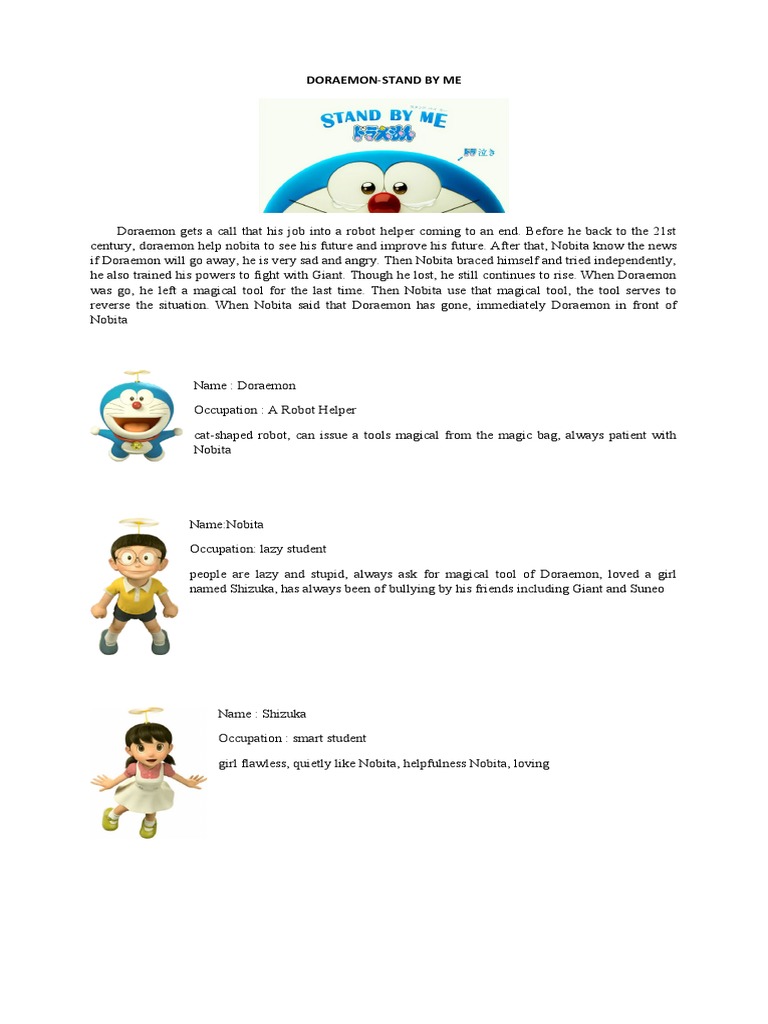 Doraemon: Stand By Me Character Guide | PDF | Language Arts & Discipline