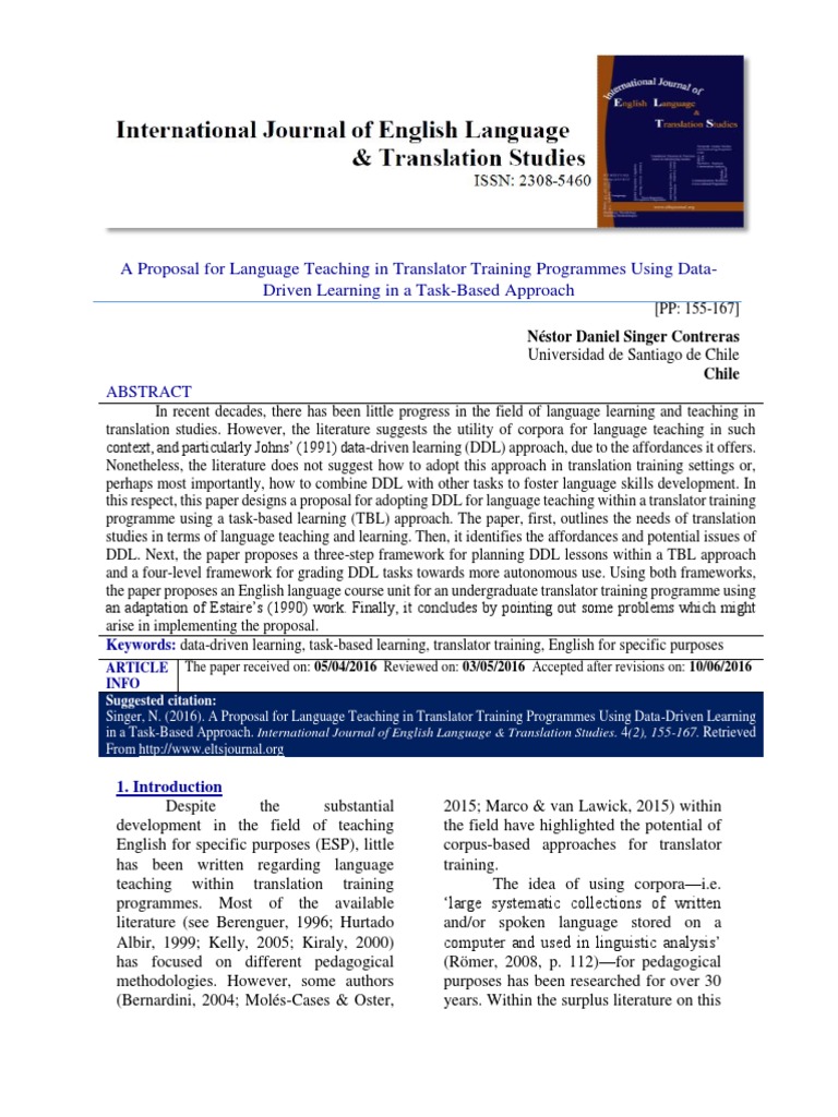 Data-Driven Learning in Translator Training | PDF | Language Education ...