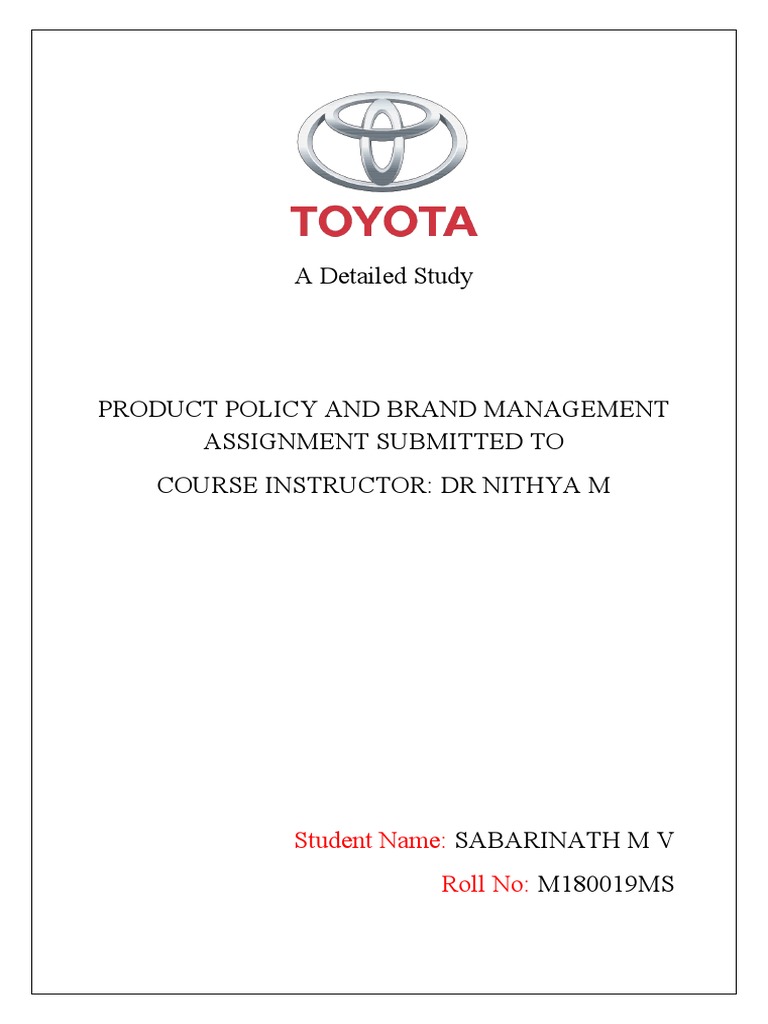 PBM Assignment Template | PDF | Toyota | Brand