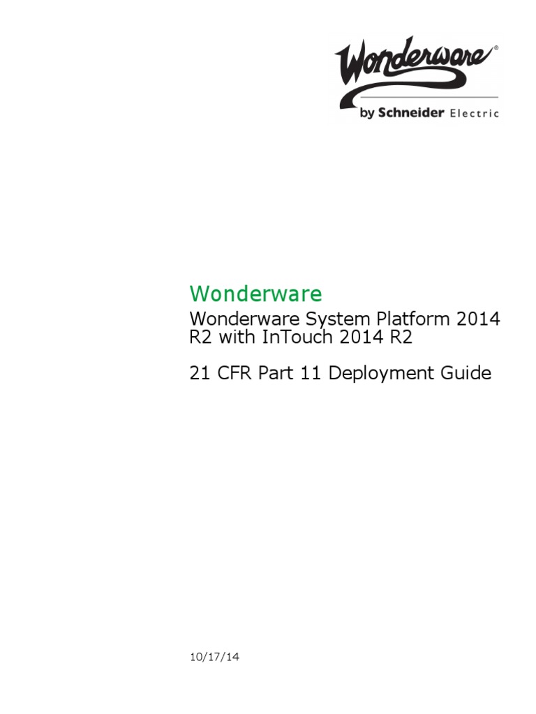 21 CFR Part11 Deployment Guide - Wonderware | PDF | Records Management ...