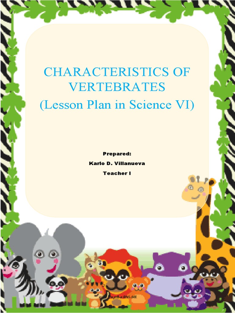 Vertebrate Characteristics Lesson Plan | PDF | Amphibian | Reptile