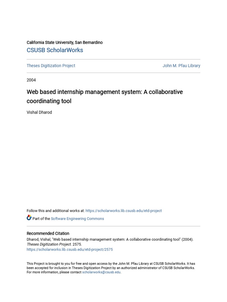 Web Based Internship Management System - A Collaborative Coordinat PDF ...