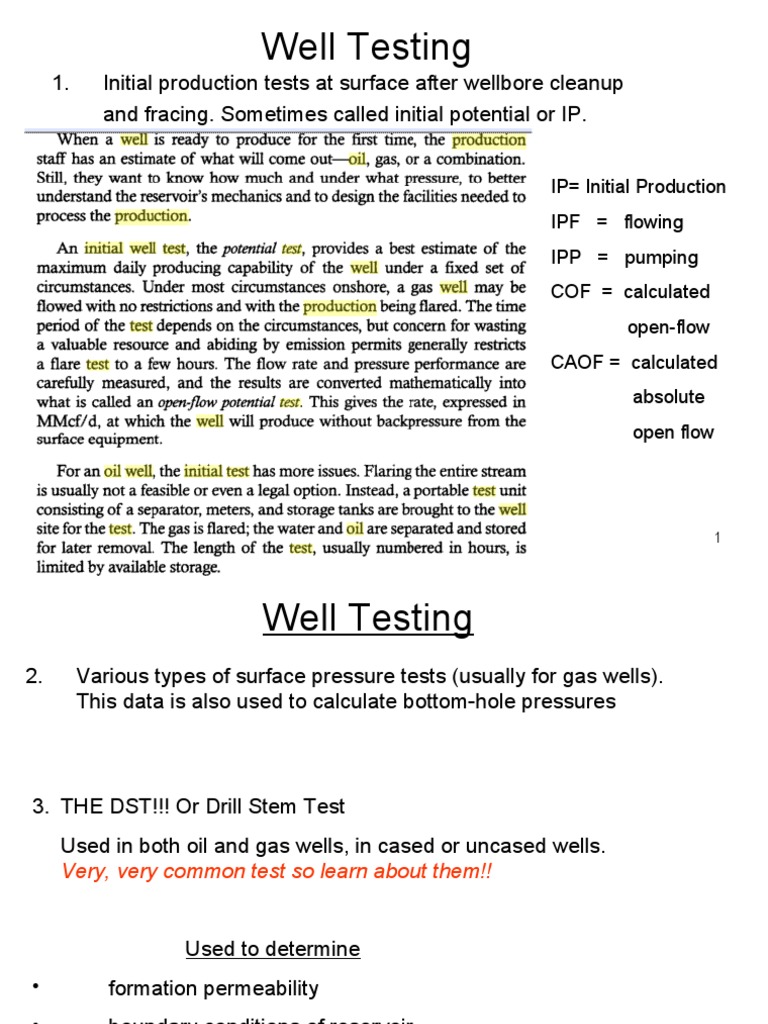 Well Testing | PDF | Petroleum Reservoir | Oil Well