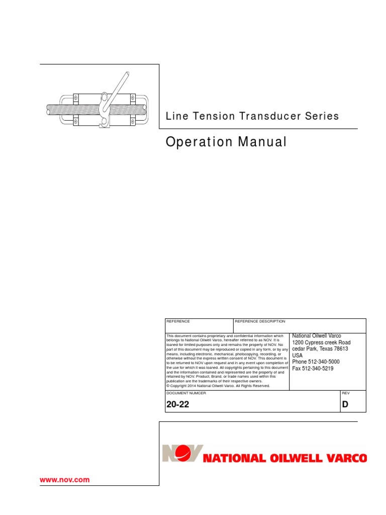 Operation Manual: Line Tension Transducer Series | PDF | Calibration ...