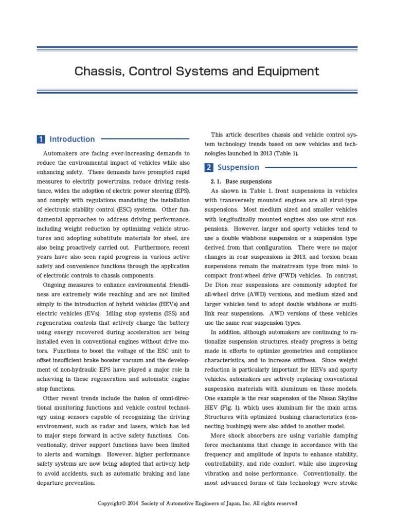 Chassis, Control Systems and Equipment: 2. 1. Base Suspensions | PDF ...