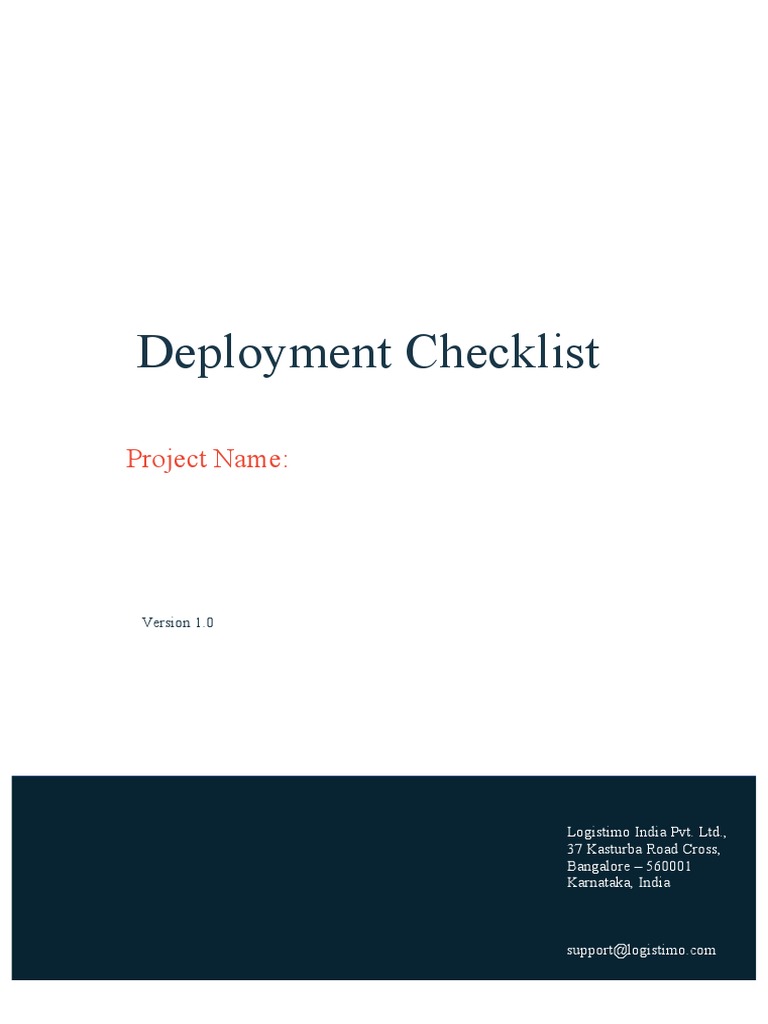 Deployment Checklist: Project Name | PDF | Supply Chain Management ...