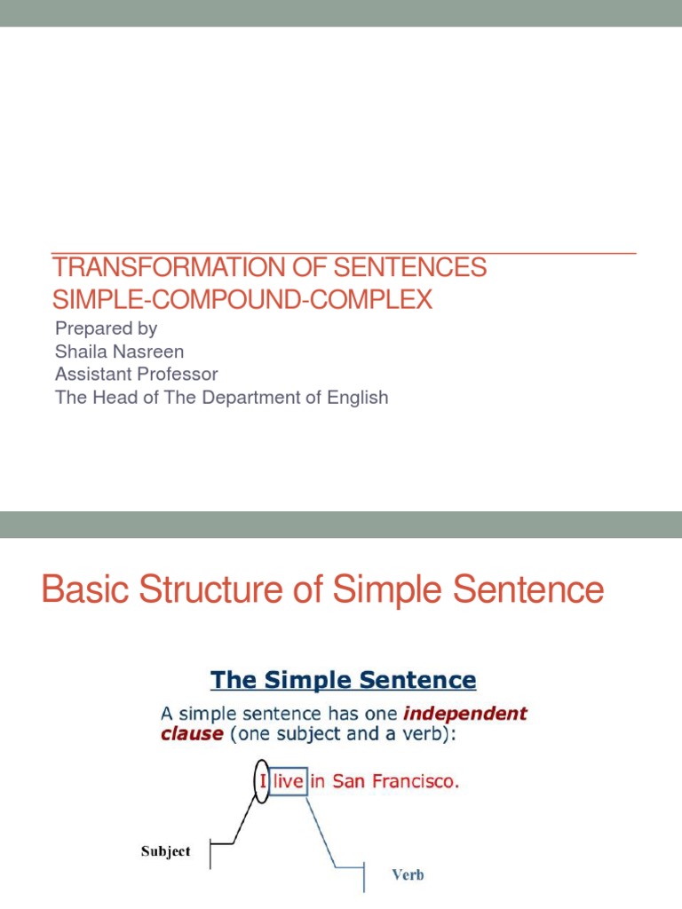 Transformation of Sentences Simple-Compound-Complex | PDF | Semiotics ...