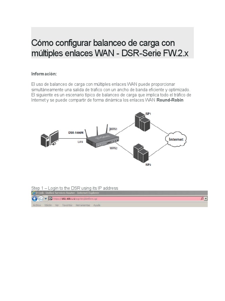 Cómo Configurar Balanceo de Carga Con Múltiples Enlaces WAN | PDF | Red ...
