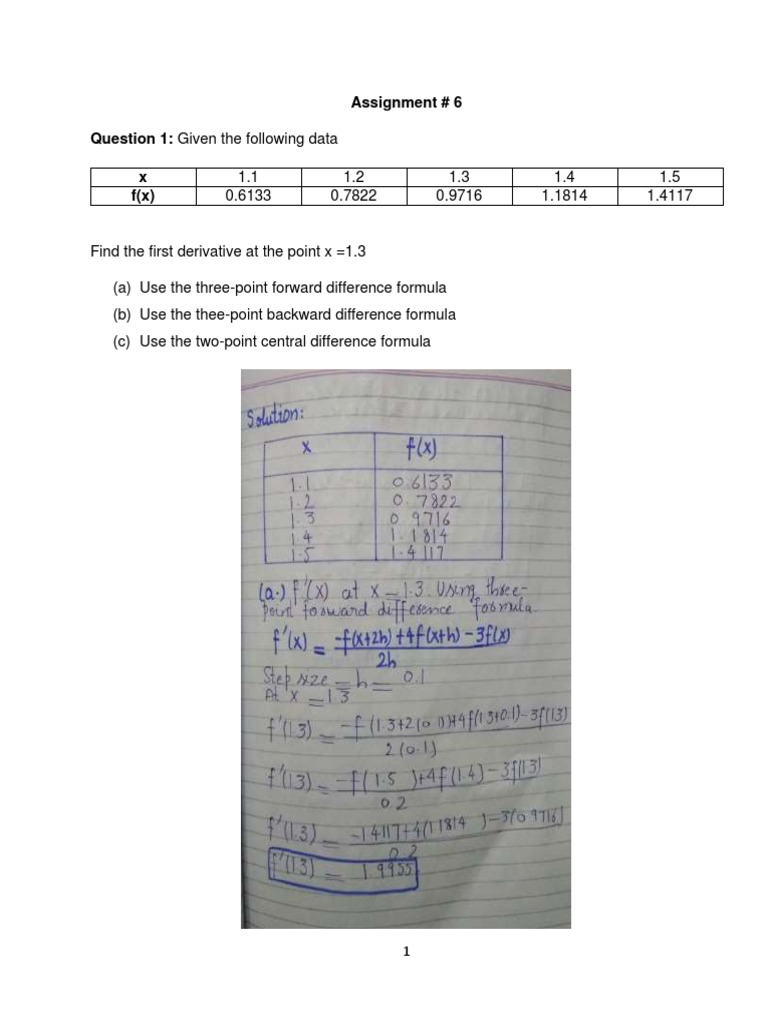 Assignment # 6 Question 1: Given The Following Data X F (X) | PDF