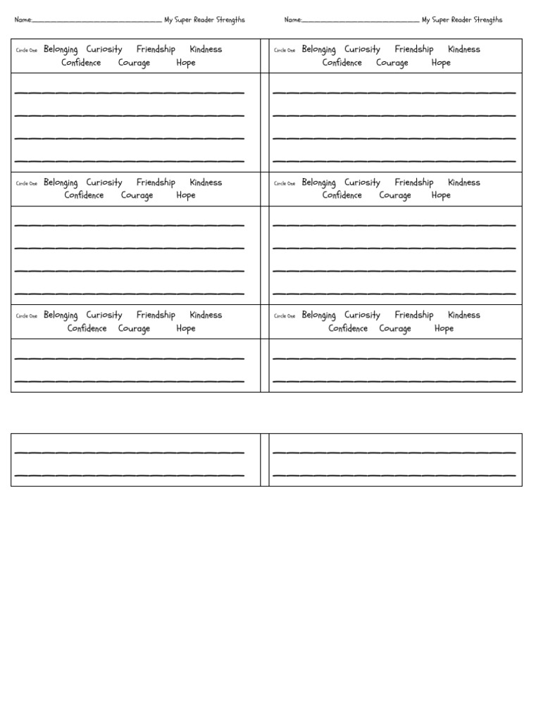 My Super Reader Strengths Worksheet | PDF | Career & Growth | Self ...