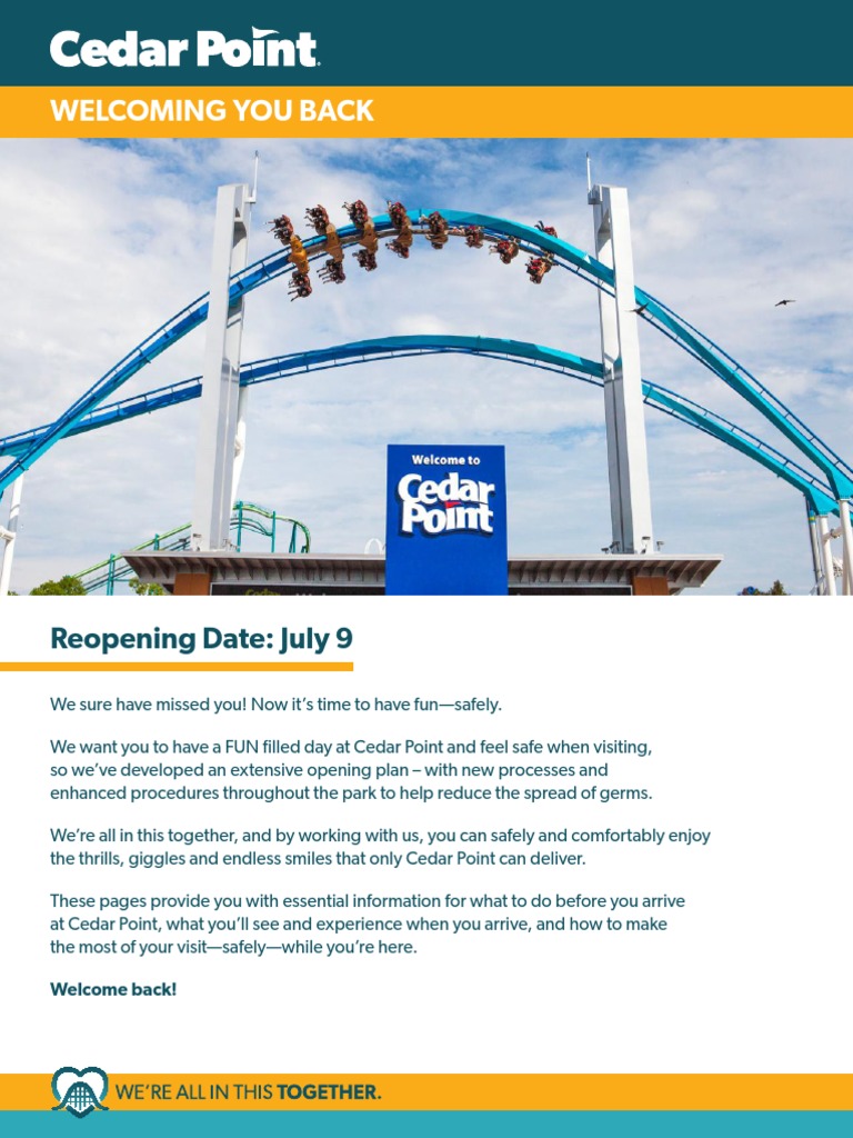 Cedar Point Reopening Safety Guidelines | PDF | Apple Pay | Public Toilet
