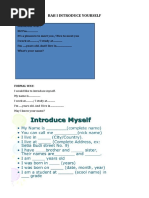 Basic Self Introduction For Kids | PDF