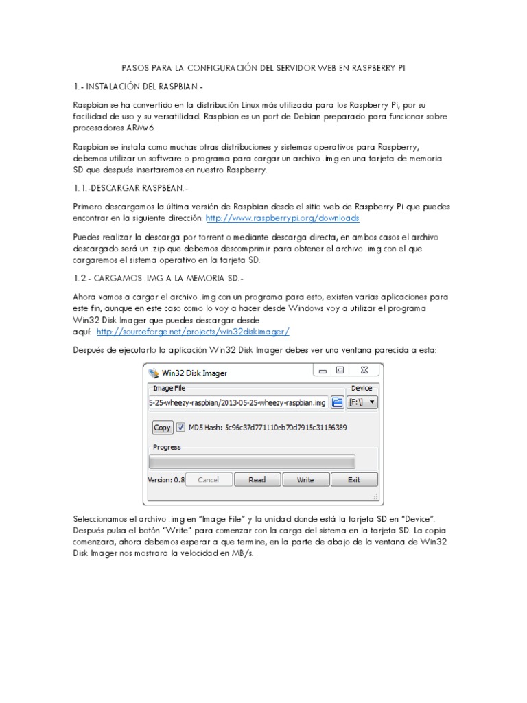 Pasos para La Configuración Del Servidor Web en Raspberry Pi | PDF ...