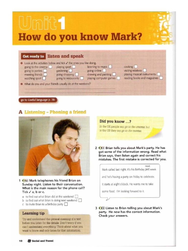 3A Listening and Speaking 1 | PDF