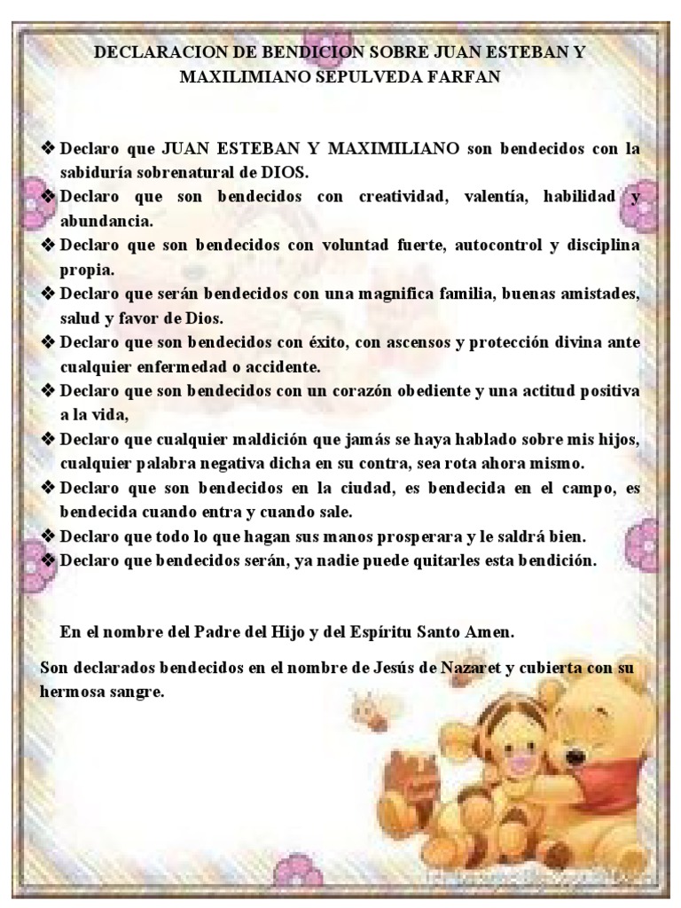 Declaracion de Bendicion | PDF