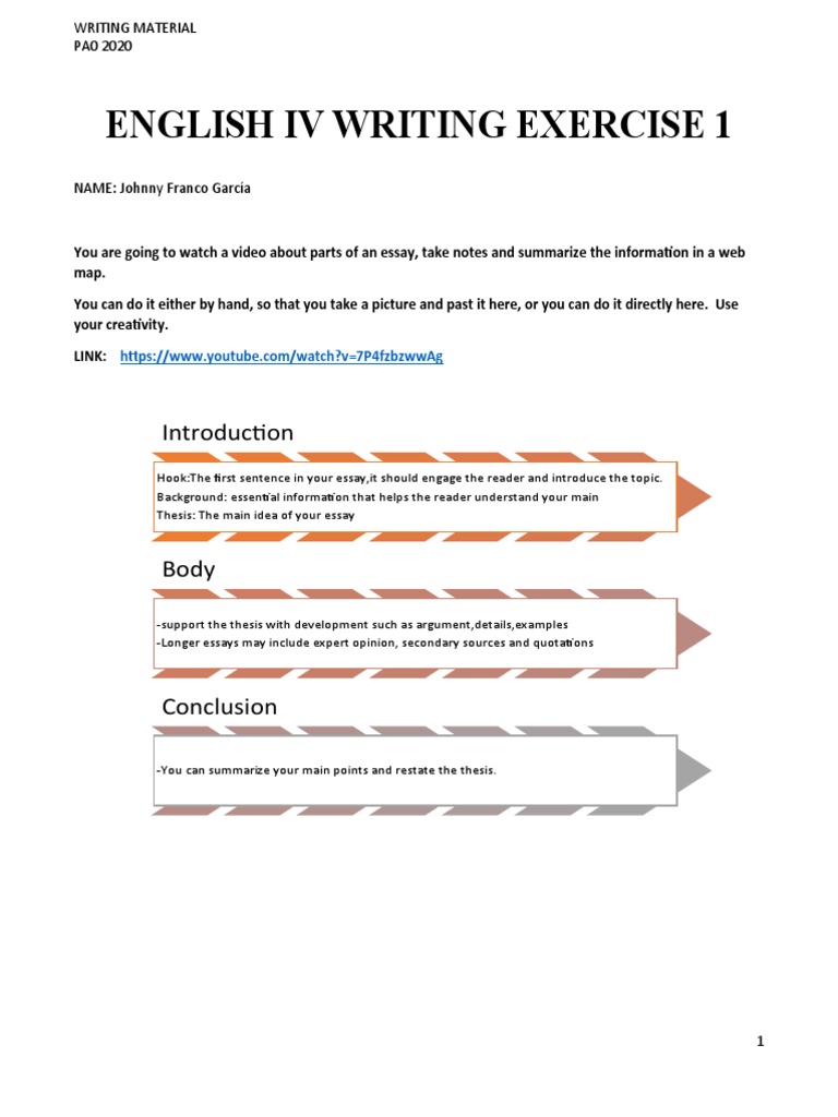 English Iv Writing Exercise 1 | PDF | Sleep Deprivation | Essays