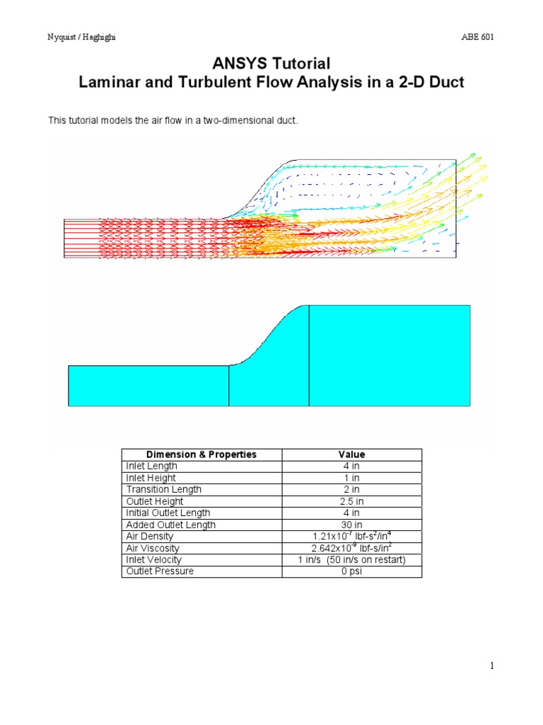 ANSYS 2D Flow Analysis Tutorial | PDF | Fluid Dynamics | Reynolds Number