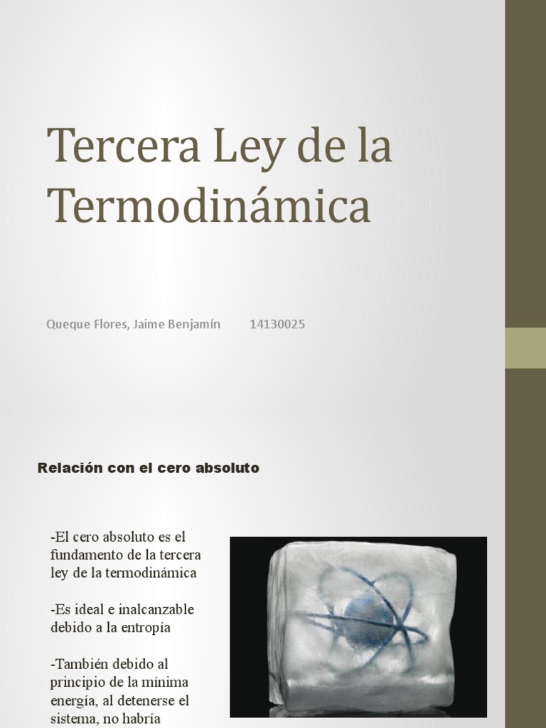 Tercera Ley De La Termodinámica Pdf 0923