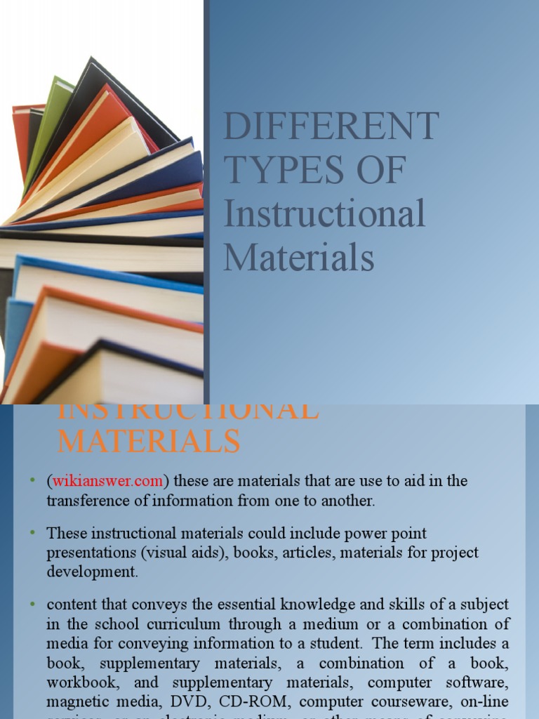 Different Types of Instructional Materials | PDF | Constructivism ...