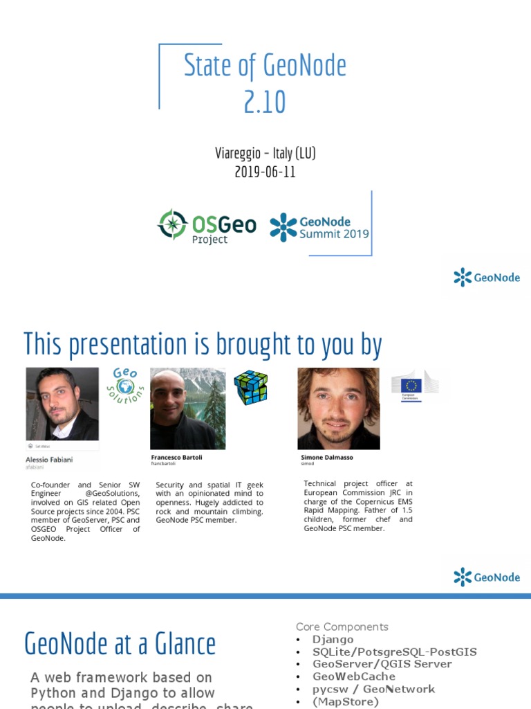 State of Geonode 2.10: Viareggio - Italy (Lu) 2019-06-11 | PDF | Information Technology | Software