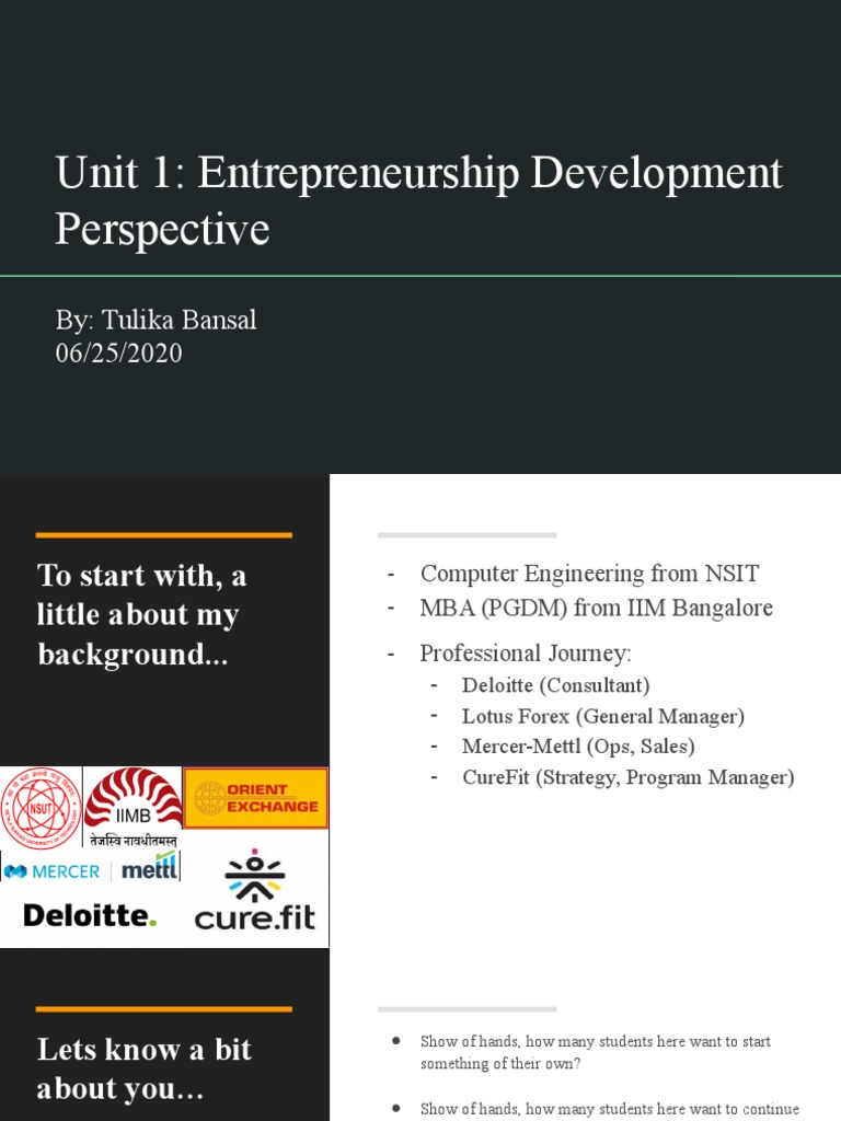 Understanding Entrepreneurship Development | PDF | Entrepreneurship ...