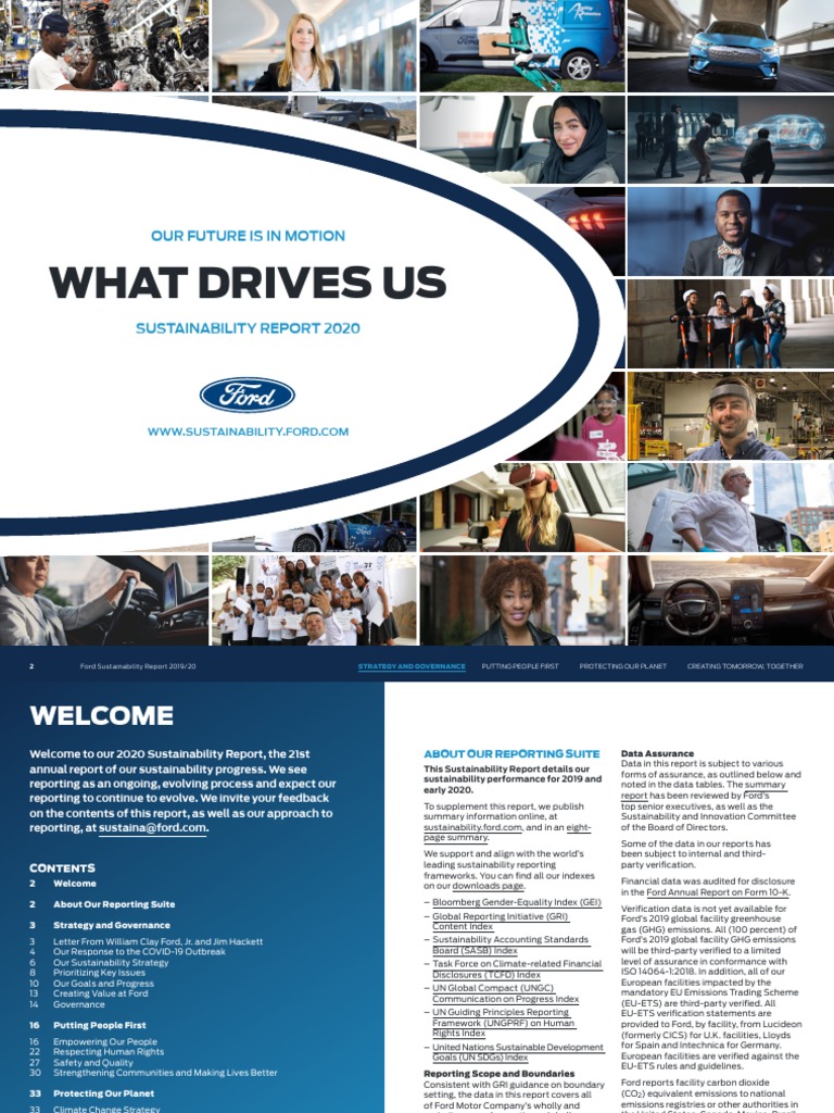 Ford Sustainability Report 2020 Pdf Ford Motor Company Sustainability