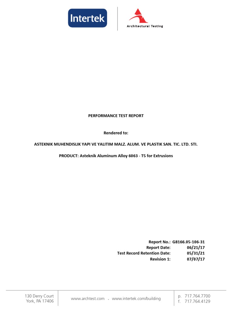 Aluminum - ASTM B557 Test For ASTM B221 | PDF | Ultimate Tensile ...