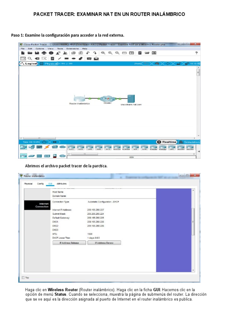 Packet Tracer | PDF | Dirección IP | Enrutador (Computación)