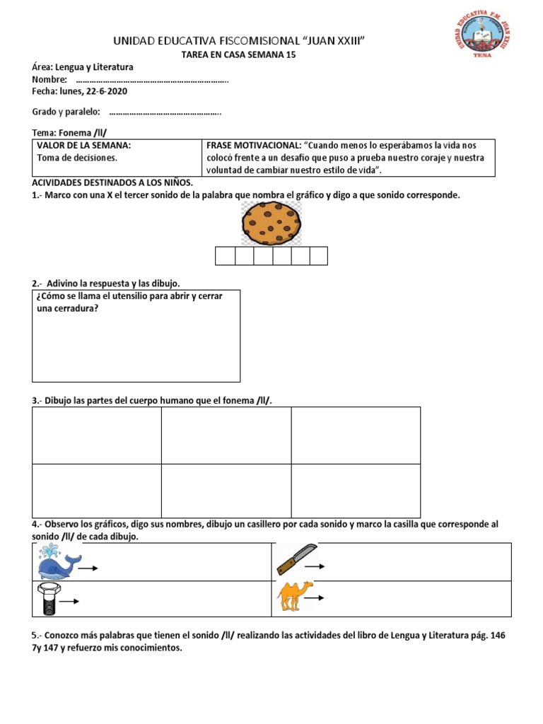 Actividades Fonema /ll/ para Niños | PDF | Cognición | Science