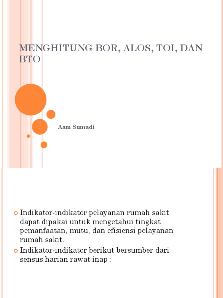 Menghitung Bor, Alos, Toi, Dan | PDF