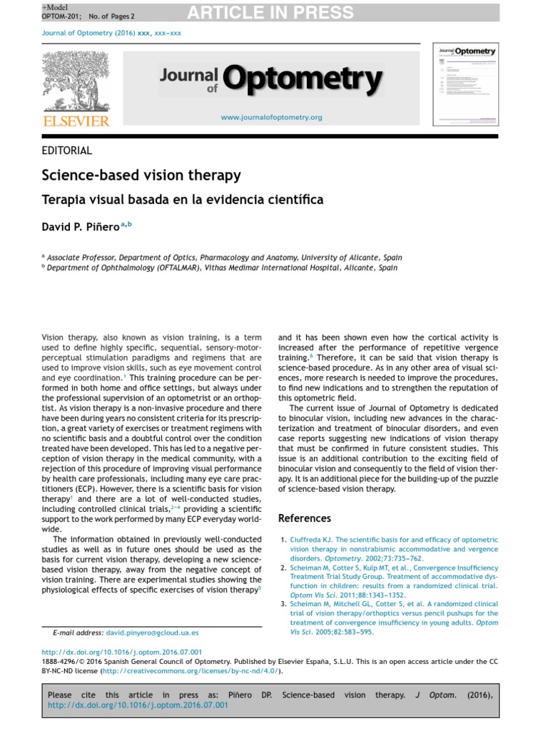 Science-Based Vision Therapy | PDF | Optometry | Vision