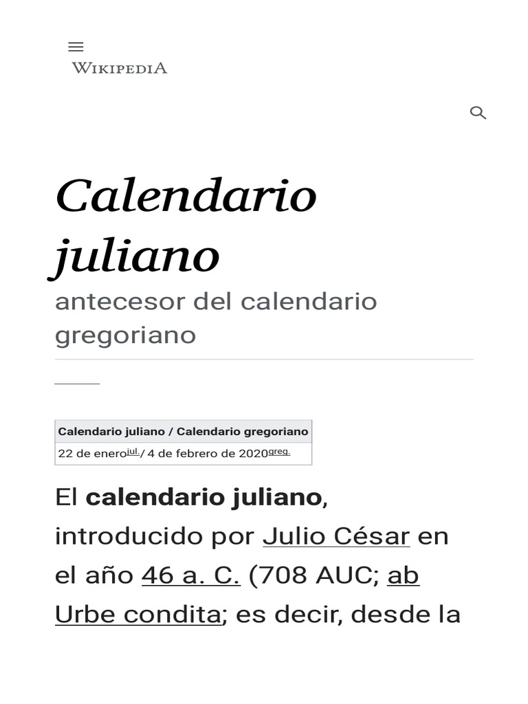 Calendario Juliano PDF | PDF